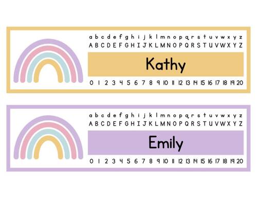 Editable Student Desk Name Plates with Number Line Desk Name Tags ...