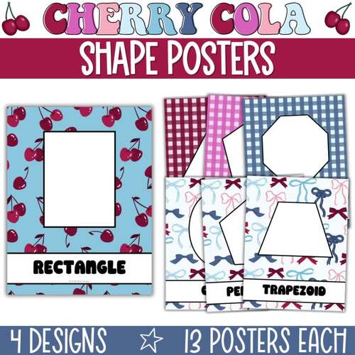 Retro Shape Posters, 2D Shape Posters Display, Geometry Posters Math ...