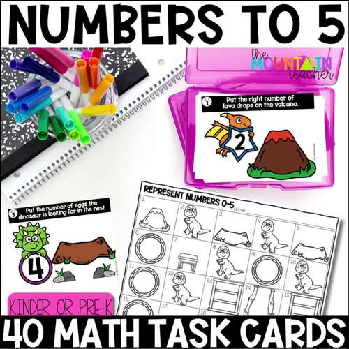 Representing Numbers to 5 Activities - Kindergarten Math Centers and ...
