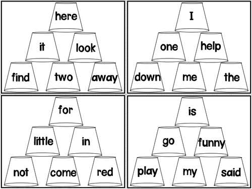 Cup Sight Words by Erika Deane | TPT