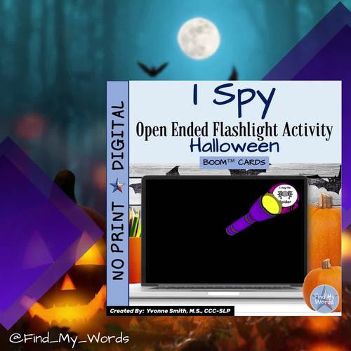 Speech Therapy I Spy Flashlight Search Boom Cards - Halloween by Find ...