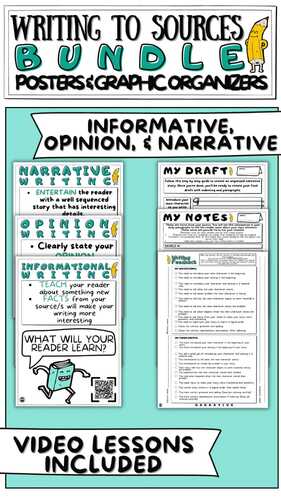 Writing to Sources Bundle with Posters and Graphic Organizers | TPT