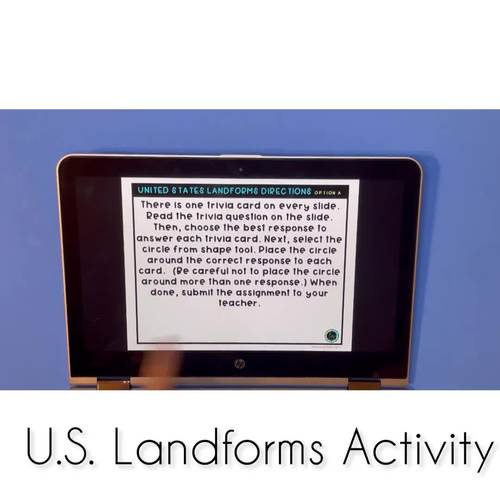 The United States Landforms Digital Activity by The Gaming Classroom