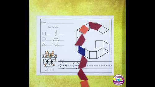 Build the Letter with Pattern Blocks MHS6 by Make Many Hearts Smile