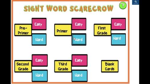 Sight Words GAME - Build a Scarecrow - Fall/ Autumn/ Halloween | TpT