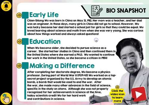 Chien-Shiung Wu- LINKtivity® (Digital Biography Activity) by The ...