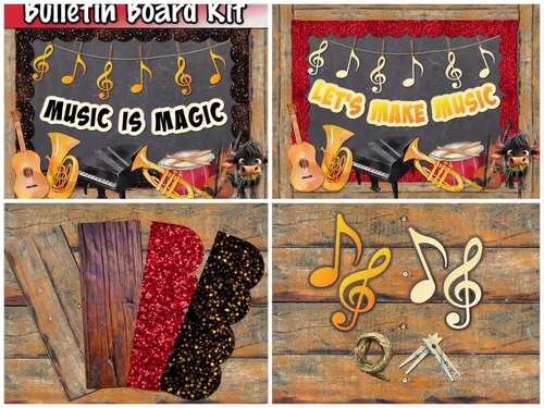 Music Room Bulletin Board Kit Music Theme by Bulletin Board Store