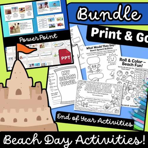 Beach Day End of the Year Bundle | Countdown to Summer Theme Day ...