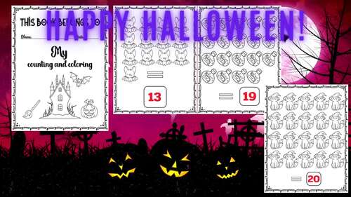 Counting 0-20 Kindergarten and Coloring Halloween by BDG creative kide