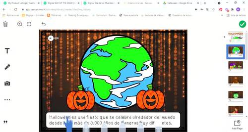Digital Halloween around the world in Spanish | Google Slides | Seesaw