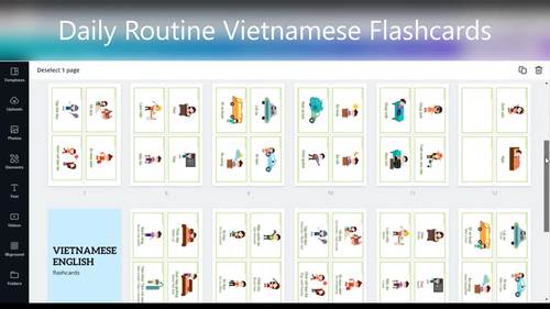 VIETNAMESE daily activities FLASH CARDS | VERBS vietnamese flashcards