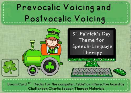 Prevocalic Postvocalic Minimal Pair Words St. Patrick's Day Theme Boom ...