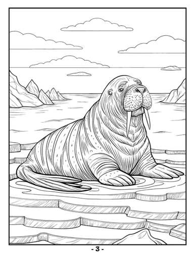 Arctic Animals Coloring Pages: Relaxing Coloring with Realistic Animal ...