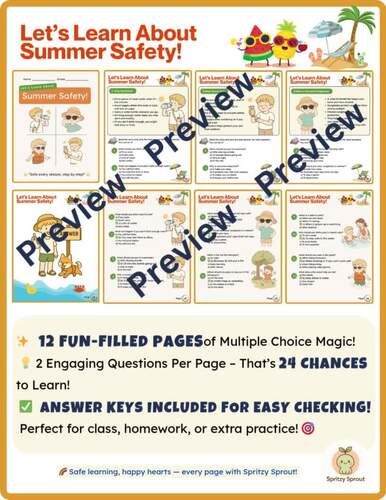 Let’s Learn About Summer Safety! – Reading Comprehension Worksheets