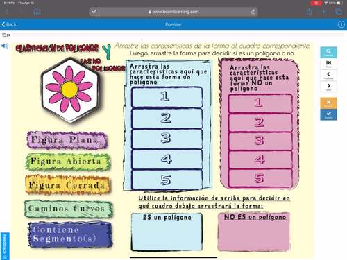Boom Cards - Clasificar Poligonos y Las No-Poligonos (Spanish) | TpT