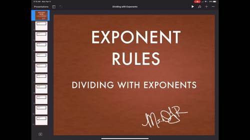 ALGEBRA BLENDED LEARNING | Exponent Rules | Quotient Rule | Digital ...