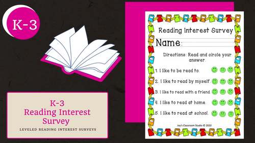 Reading Interest Survey | Print and Digital | Kindergarten Through ...