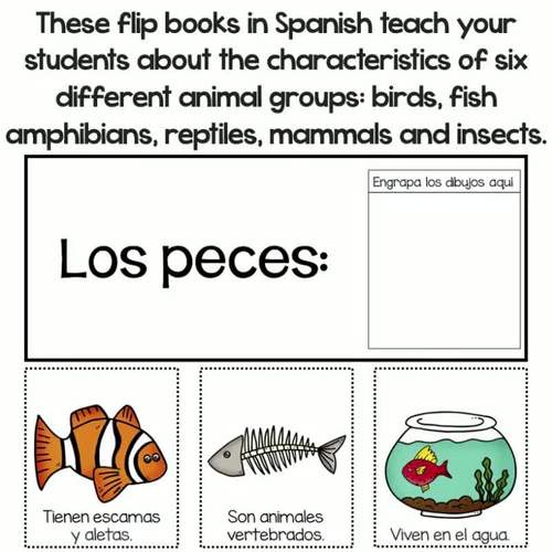 Animal Classification Flip Books in Spanish-Clasificación de animales