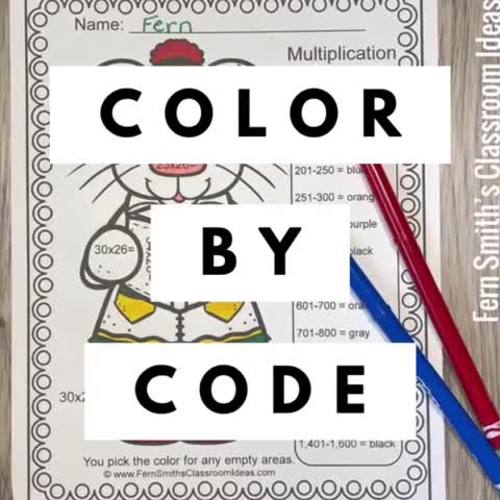 Christmas Color By Number 2-Digit By 2-Digit Multiplication | TpT