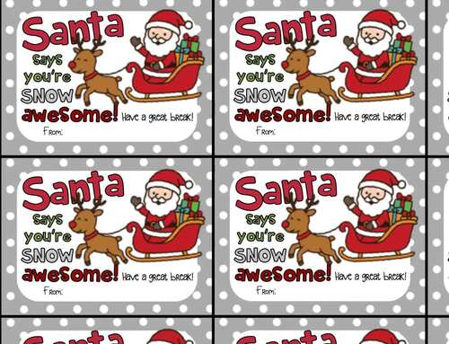 Cute Santa Winter Holiday Gift Tag- Santa says you're SNOW awesome ...
