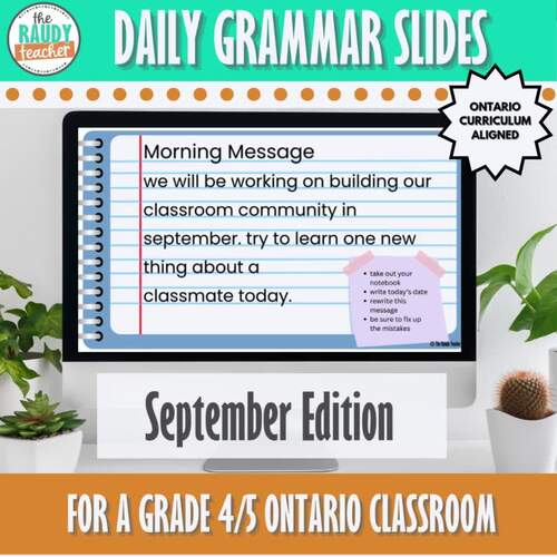 Grade 4 5 September Daily Grammar Slides | Ontario Language Curriculum