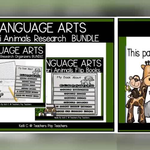 Animal Research Templates and Flip Books for Safari Animals BUNDLE by ...