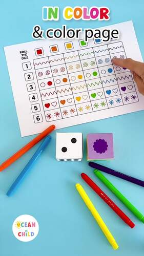 Roll A Pattern Printable Sea Turtle Game Dice Activity Ocean Animal ...