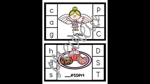 Valentine's Day Capital and Lowercase Beginning Letter Recognition Clip ...