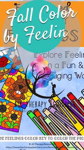 FALL Color by Number with Feelings by All Therapy Resources | TPT