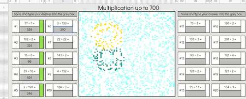 Digital Math Pixel Art | 5th Grade Fluency Multiplication Within 700