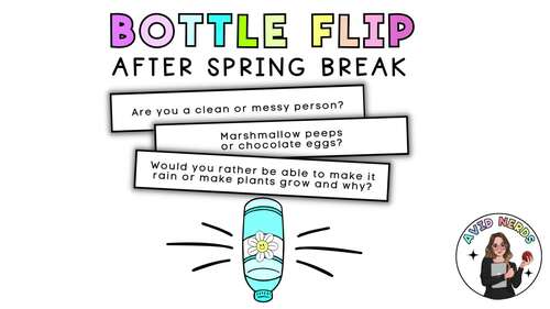 After Spring Break Printable Partner Activity - Bottle Flip | TPT