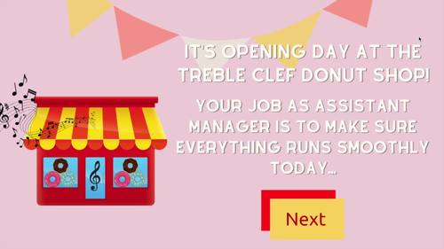 Google Slides Treble Clef Note Practice Activity for Elementary Music