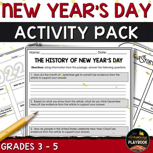 New Years 2023 Activities by The Playbook | TPT