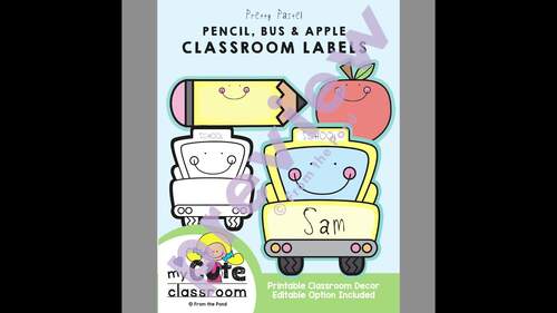 Pastel Name Tag Labels for Back to School by From the Pond | TPT