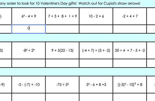 Valentine's Day Math - Order of Operations with Integers Search & Find ...