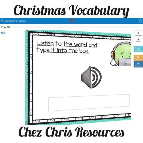34 Christmas and Winter Vocabulary with Boom™ Cards : Listen and write ...