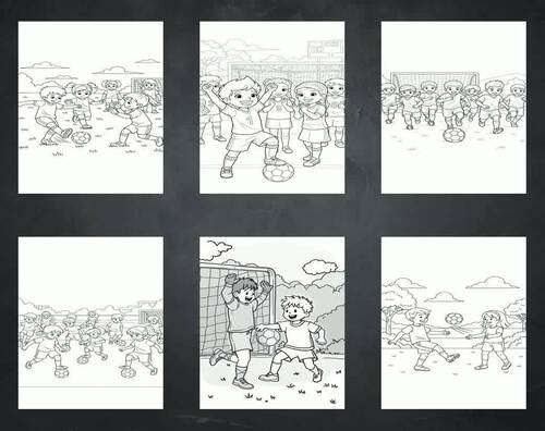 Kids Playing Football/Soccer Coloring Pages | Sports Coloring Sheets ...