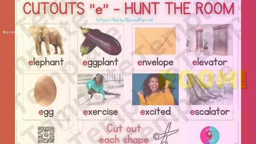 Write the Room Kindergarten - Letter "e": Writing / Vocabulary / Phonics