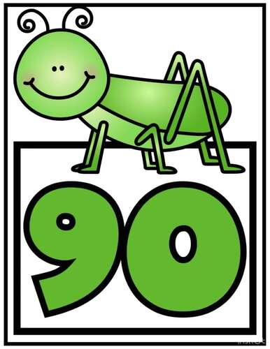 Spring Grasshopper Counting by 10s Posters & Pocket Chart Cards | TPT