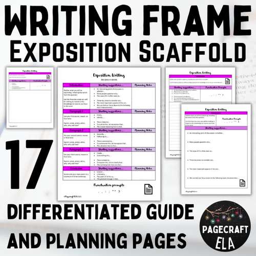 Writing Frame for Scaffolded Exposition Writing (Graphic Organizer)