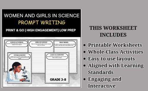 Women & Girls in Science Writing Prompts | 20 STEM-Themed Prompts ...