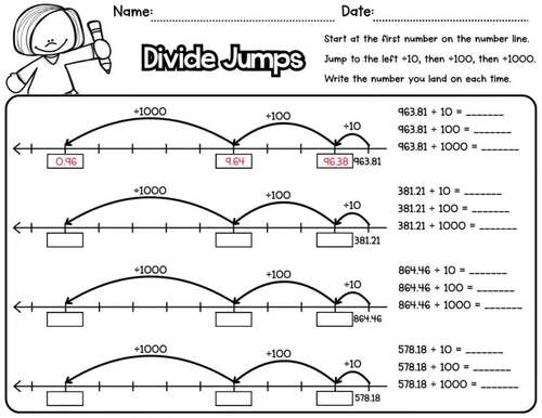 Divide & Multiply Decimal by Powers of 10 100 1000 | Open Number Line ...