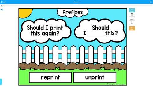 Prefixes re- and un- | Boom Cards™ by Teaching With Love and Laughter