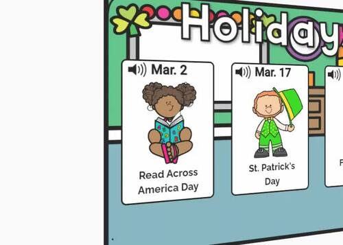 March Calendar Bundle 2023 (Digital Calendar) BOOM CARDS with Audio