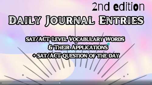 Daily Bell Ringer Journal ACT SAT Prep Vocabulary English Dual Credit ...
