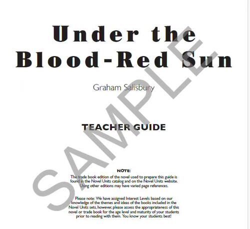 Under the Blood-Red Sun Novel Units® Teacher Guide Novel Study | TPT
