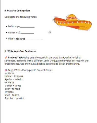 Regular AR/ER/IR Conjugation Handout Guided Notes by Nikki Davis