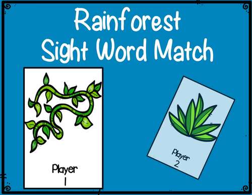 Rainforest Themed Sight Word Match Games by The Teaching Scene by Maureen