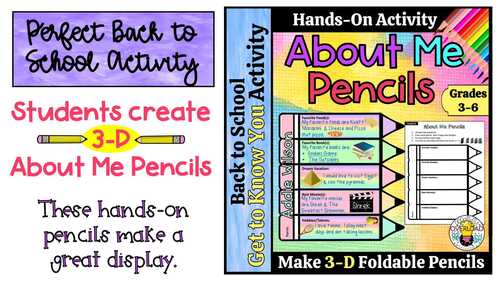Back to School “All About Me” 3D Pencil Craft | Get to Know You Activity