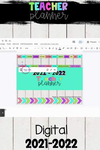 Editable Digital Teacher Planner 2025-2026 School Year Calendar | TPT